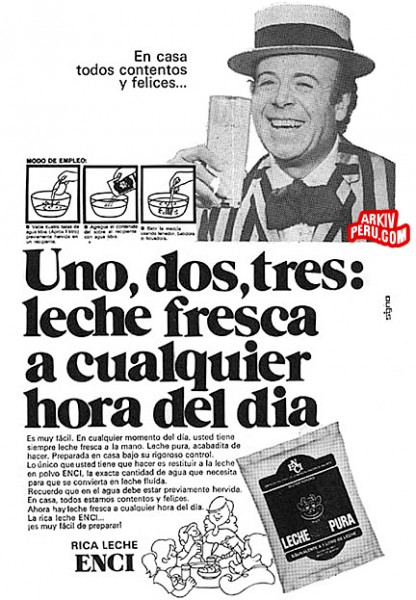El Tío Johnny promociona la leche ENCI (1982) - ArkivperuArkivperu